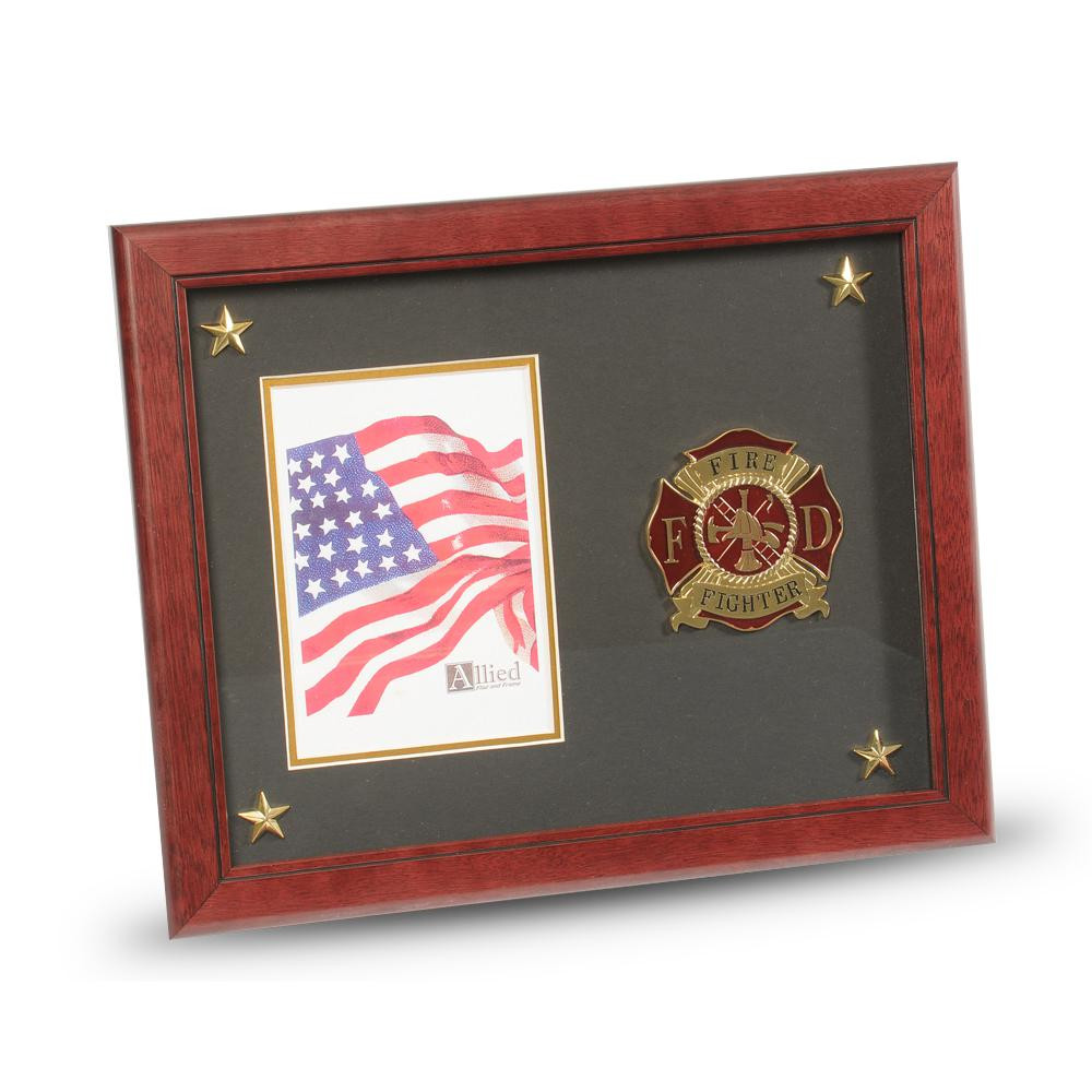 Firefighter Medallion 5-Inch by 7-Inch Picture Frame with Stars | US ...
