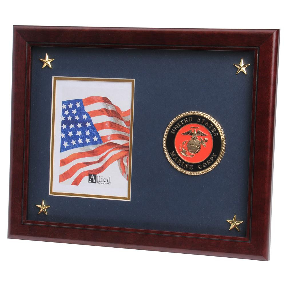 U.S. Marine Corps Medallion 5-Inch by 7-Inch Picture Frame with Stars ...
