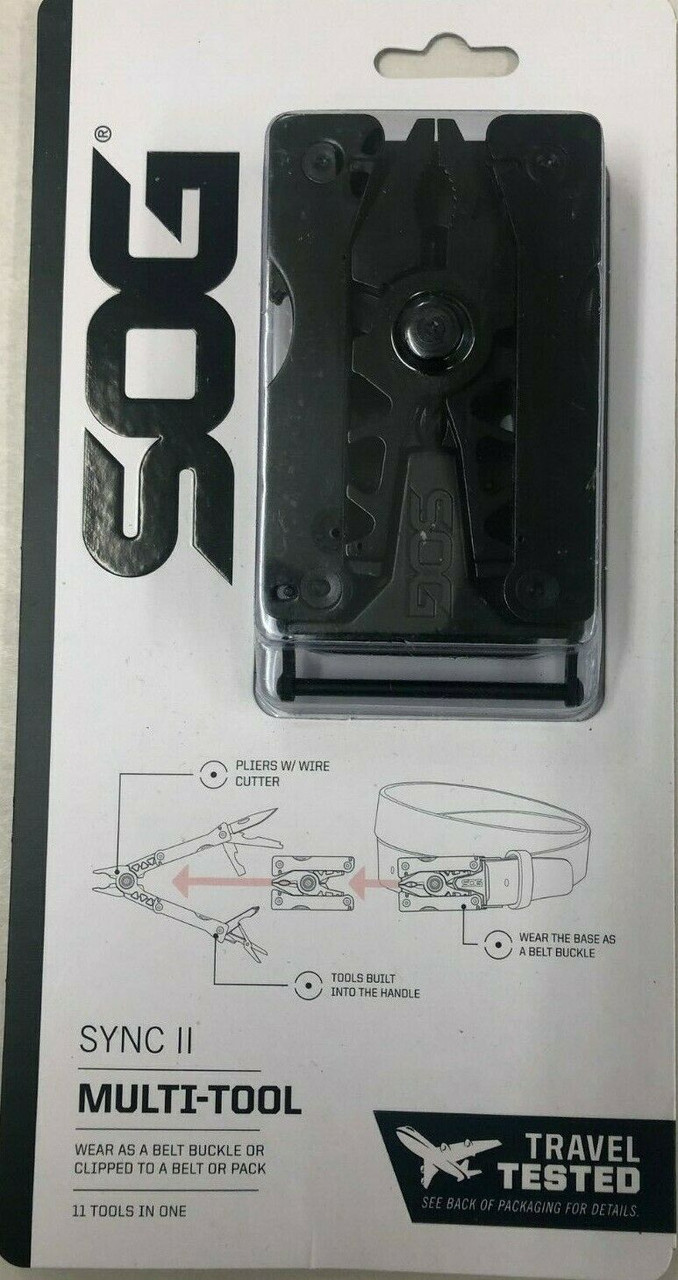 NEW SOG Sync II Traveler Belt Buckle Multi-Tool NO KNIFE TSA COMPLIANT ...