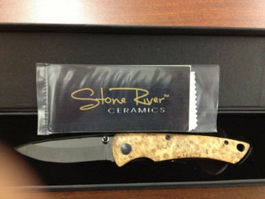Stone River Gear Ceramic Folding Knife with Desert Ironwood Handle ...