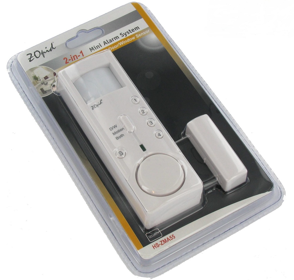 ZOpid 2-in-1 Mini Alarm System -Motion Detector -Door/Window Contact Sensor
