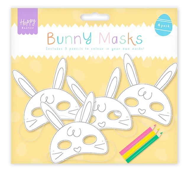 Easter Colour Your Own Masks Set - Creative 4-Pack for Kids