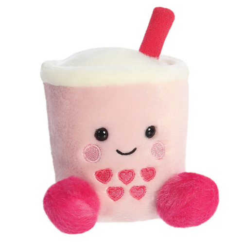 Heart Boba Palm Pal: Plush Companion for Boba Lovers