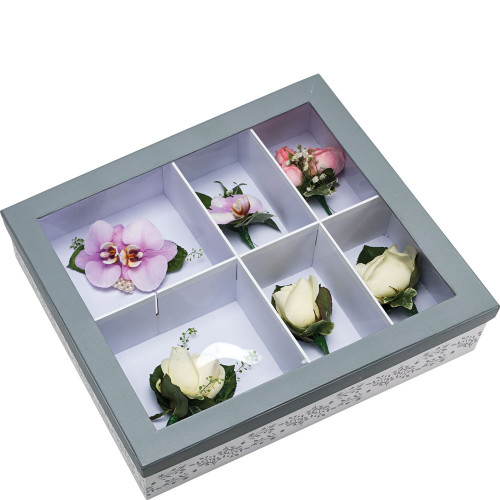 Clear Divided Corsage Box for Floral Arrangements