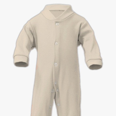 Personalisable Cream Unbranded Sleepsuit with Chest Poppers (NB)