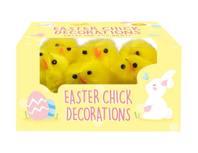 Pack of 6 Easter Chick Decorations (4cm) - Angel Wholesale