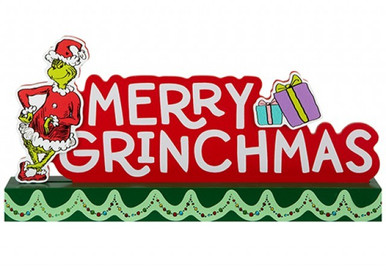 Festive Grinch Merry Grinchmas Sign for Holiday Cheer