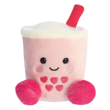 Heart Boba Palm Pal: Plush Companion for Boba Lovers