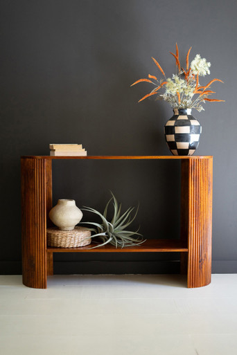 Oval Mango Wood Tambor Console NRAH1054 By Kalalou