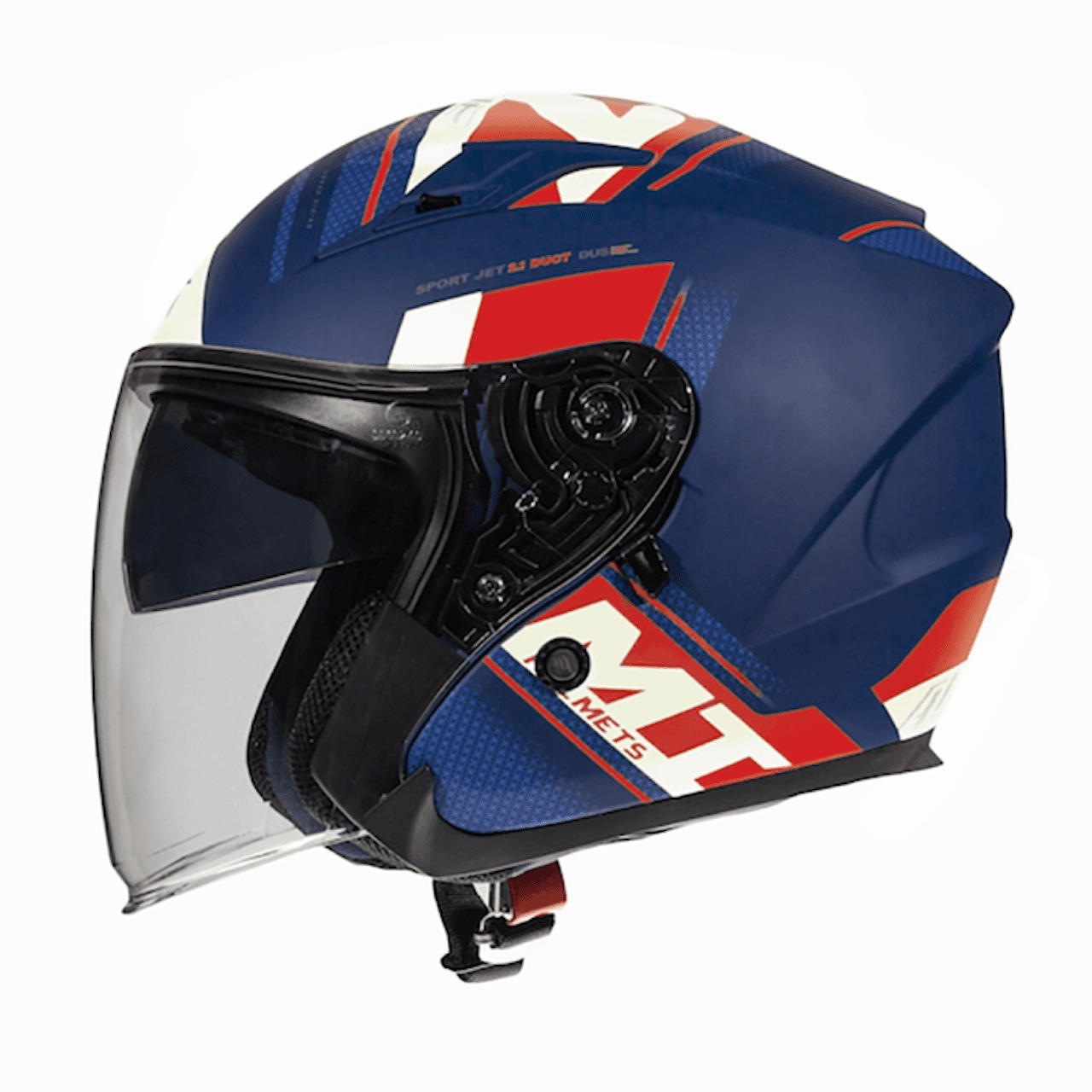 MT | AVENUE SIDEWAY – MATT BLUE / RED / WHITE – OPEN FACE | Webbs