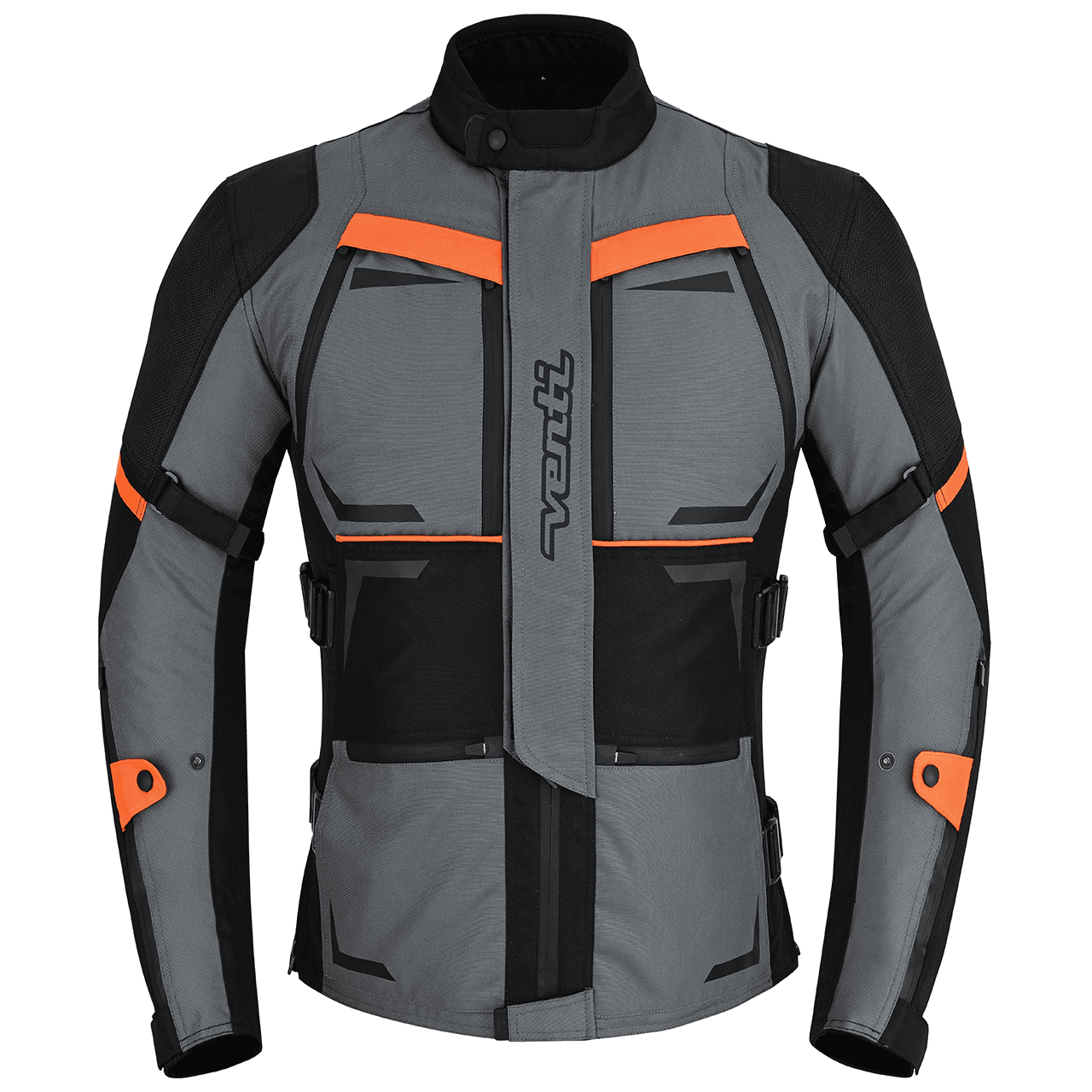 Mens Motorcycle Jackets | Venti Channel 2.0 Jacket Grey Orange | Webbs