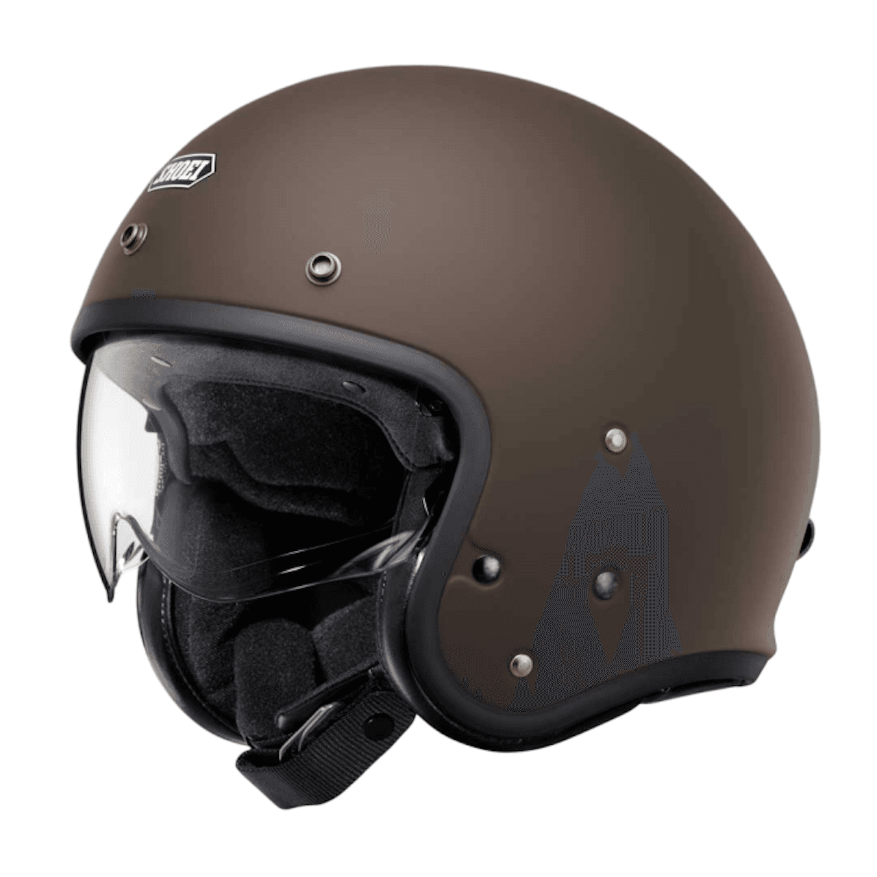 Shoei |j.o2 plain helmet – matt brown – open face | Webbs