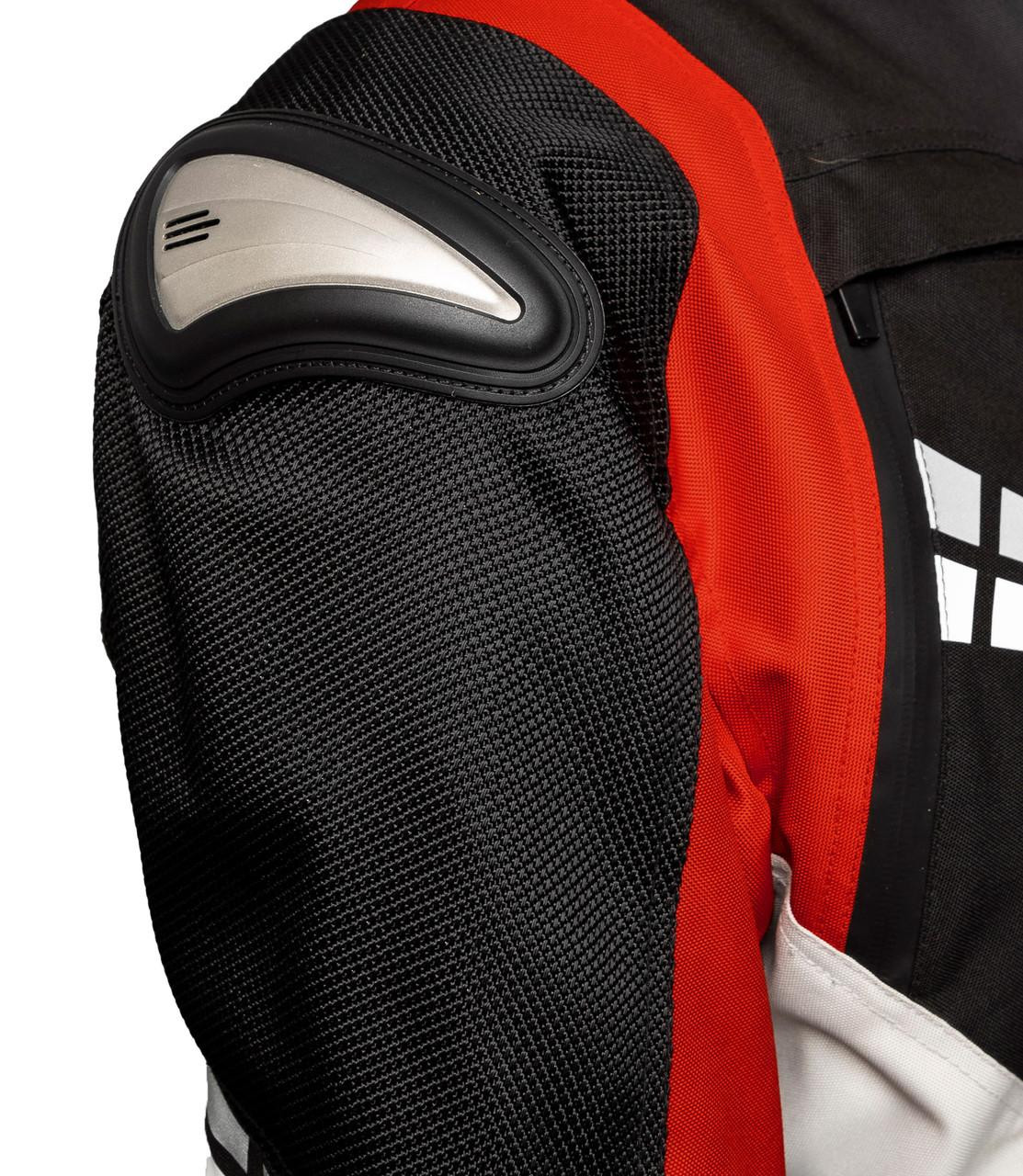 Mens Motorcycle Jackets | Venti Channel Jacket Black Grey Red | Webbs