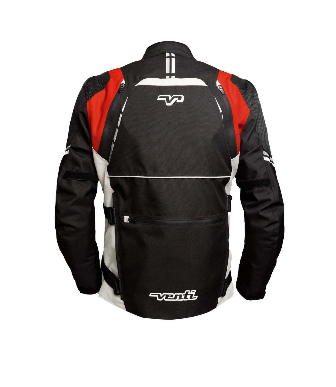 Mens Motorcycle Jackets | Venti Channel Jacket Black Grey Red | Webbs