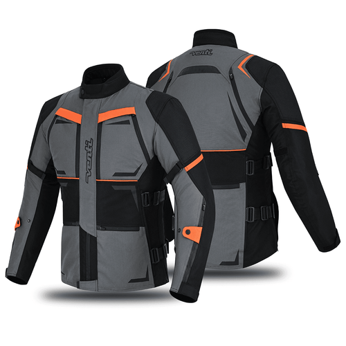 Mens Motorcycle Jackets | Venti Channel 2.0 Jacket Grey Orange | Webbs
