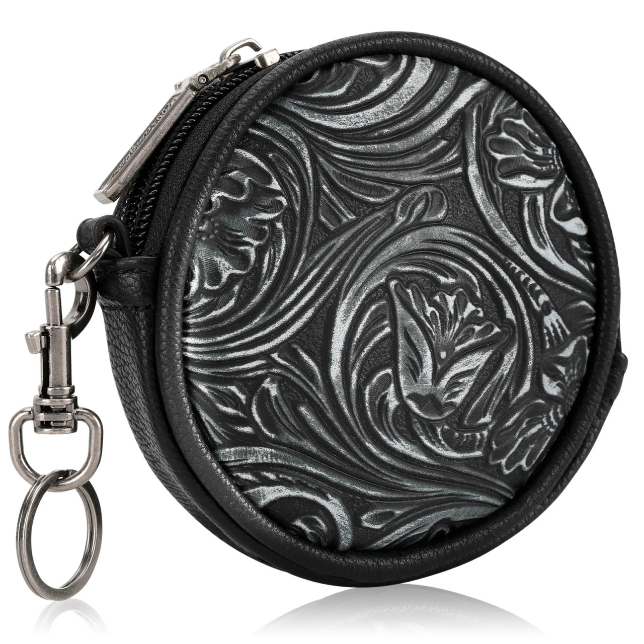 Wrangler Floral Tooled Circular Coin Pouch Bag Charm - Multiple Color ...