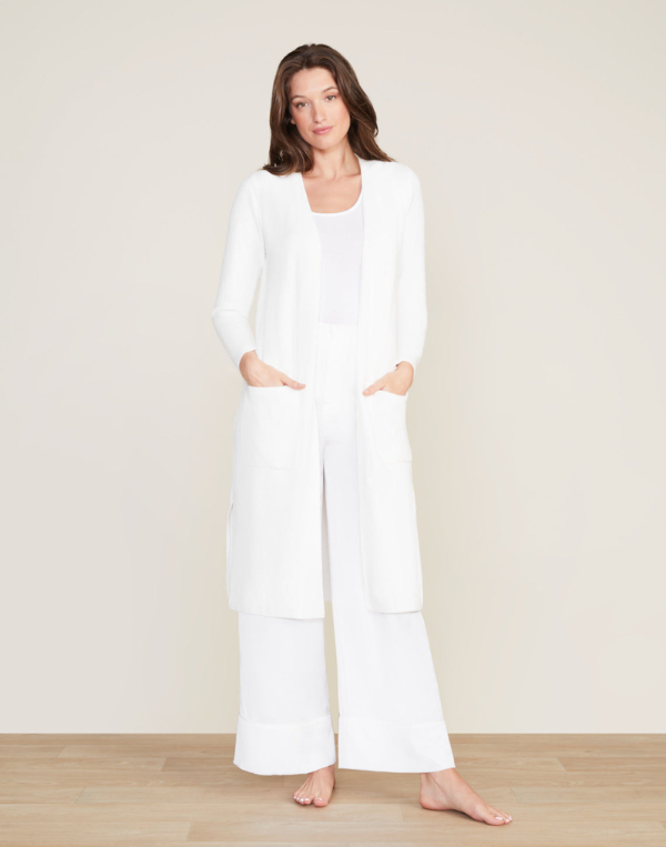 Barefoot Dreams Cozy Chic Ultralite Long Cardigan - Pearl