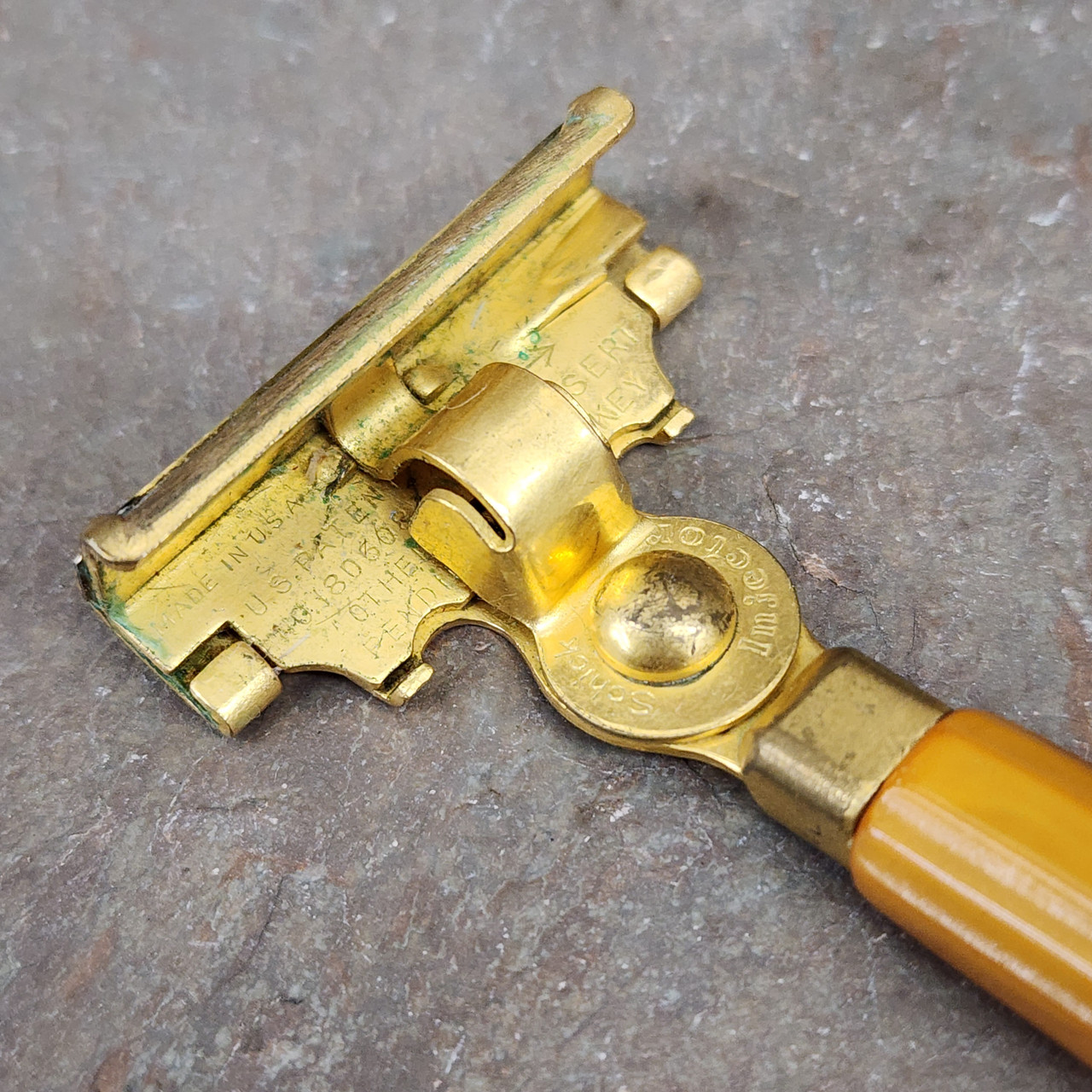 Vintage Schick Injector Safety Razor Butterscotch Bakelite Handle ...