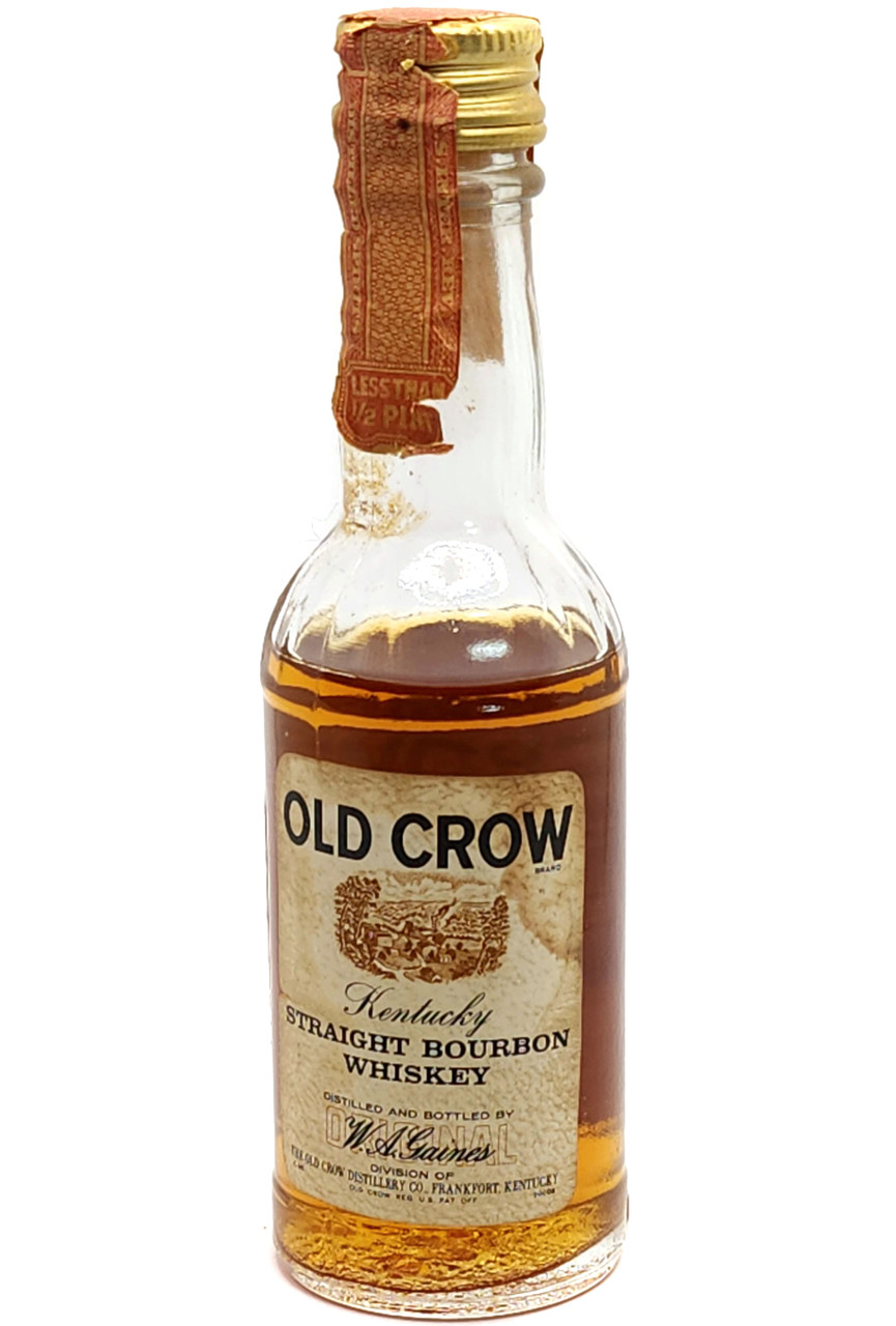 Vintage Mid-Century Old Crow Bourbon Whiskey Mini Bottle W.A. Gaines ...