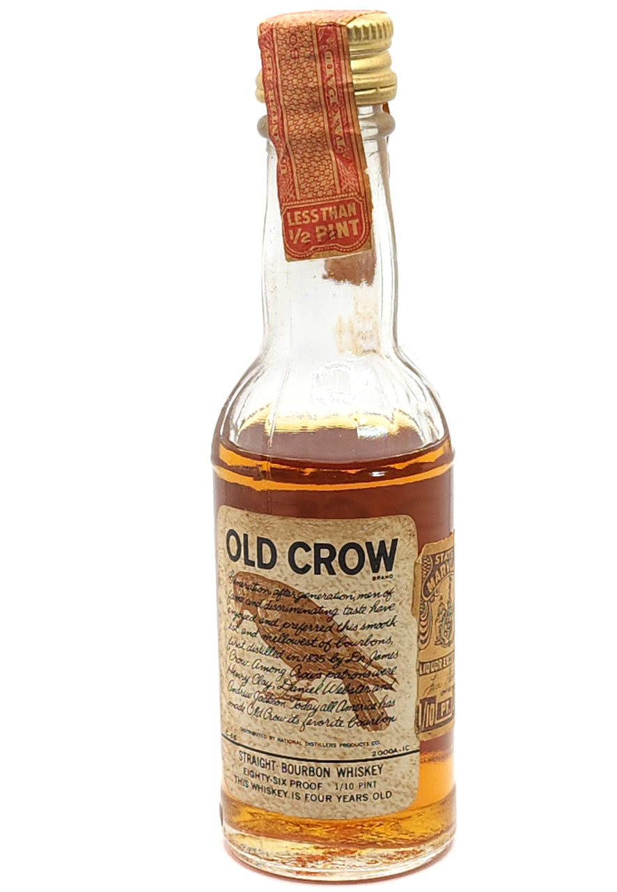 Vintage Mid-Century Old Crow Bourbon Whiskey Mini Bottle W.A. Gaines ...
