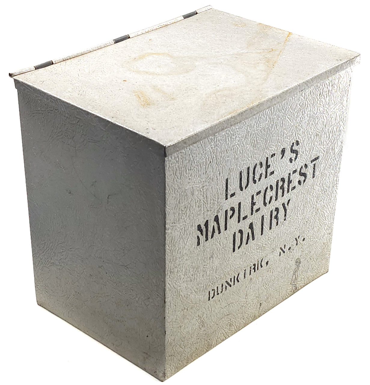 Old Luce's Maple Crest Dairy Farm Tin Porch Box Milk Bottle Cooler ...