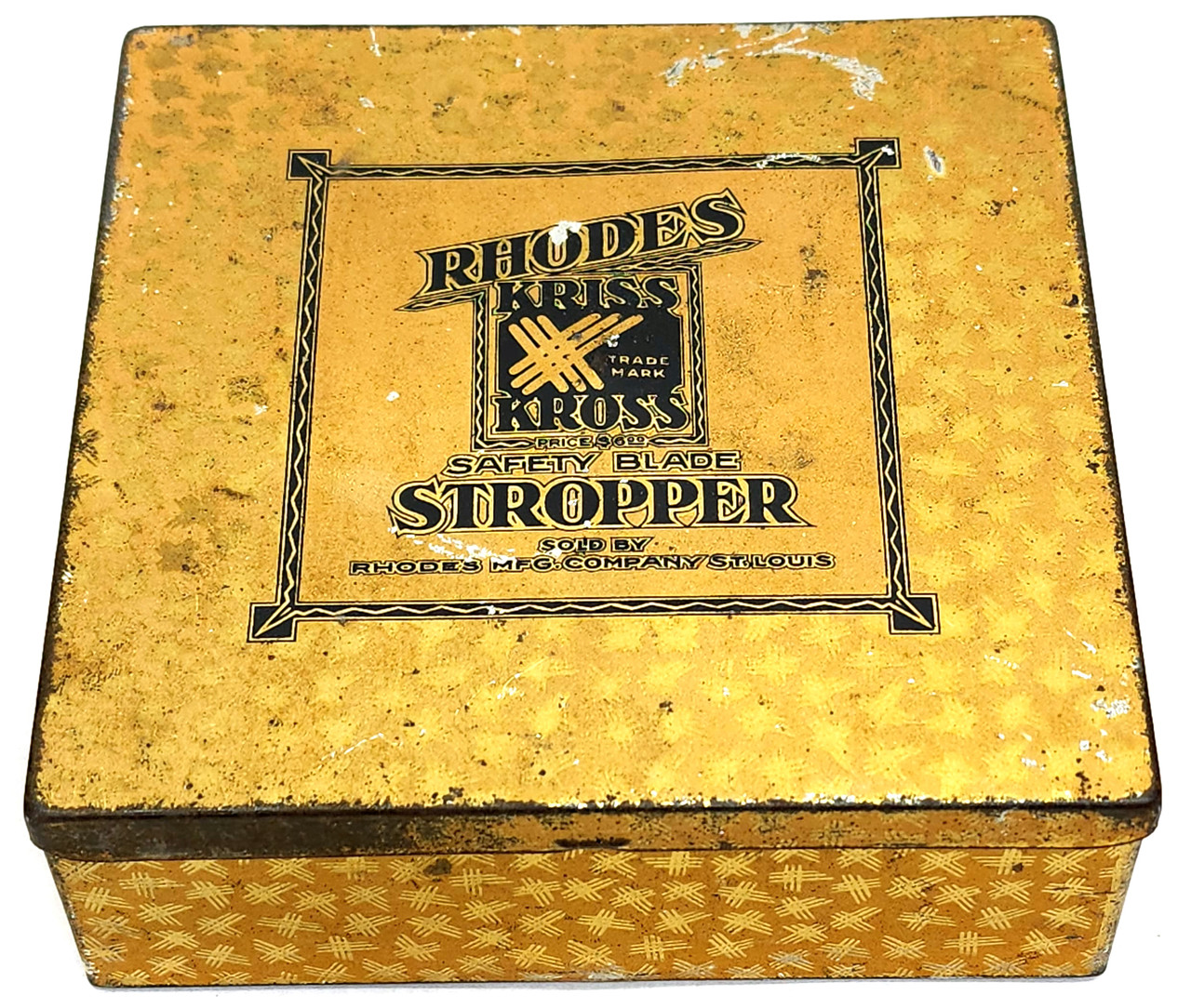 Vintage Rhodes Kriss Kross Safety Blade Stropper Razor Strop Tool Tin ...
