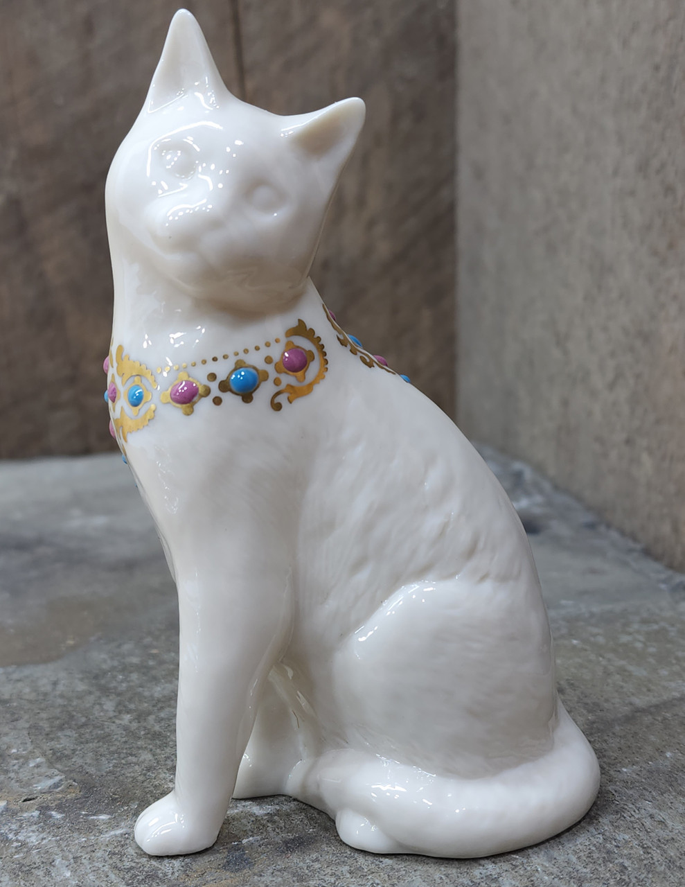 1994 Vintage Lenox China Jewels Collection Seated Cat Bone China Figure ...