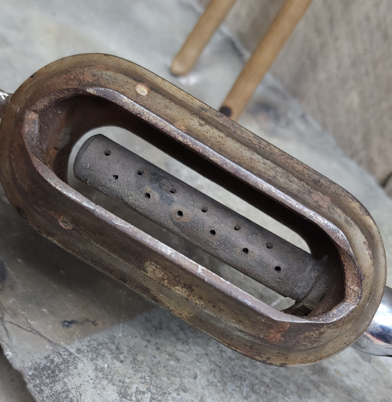 Antique Gas Curling Iron Heater Burner Stand Warmer with Curler Iron ...