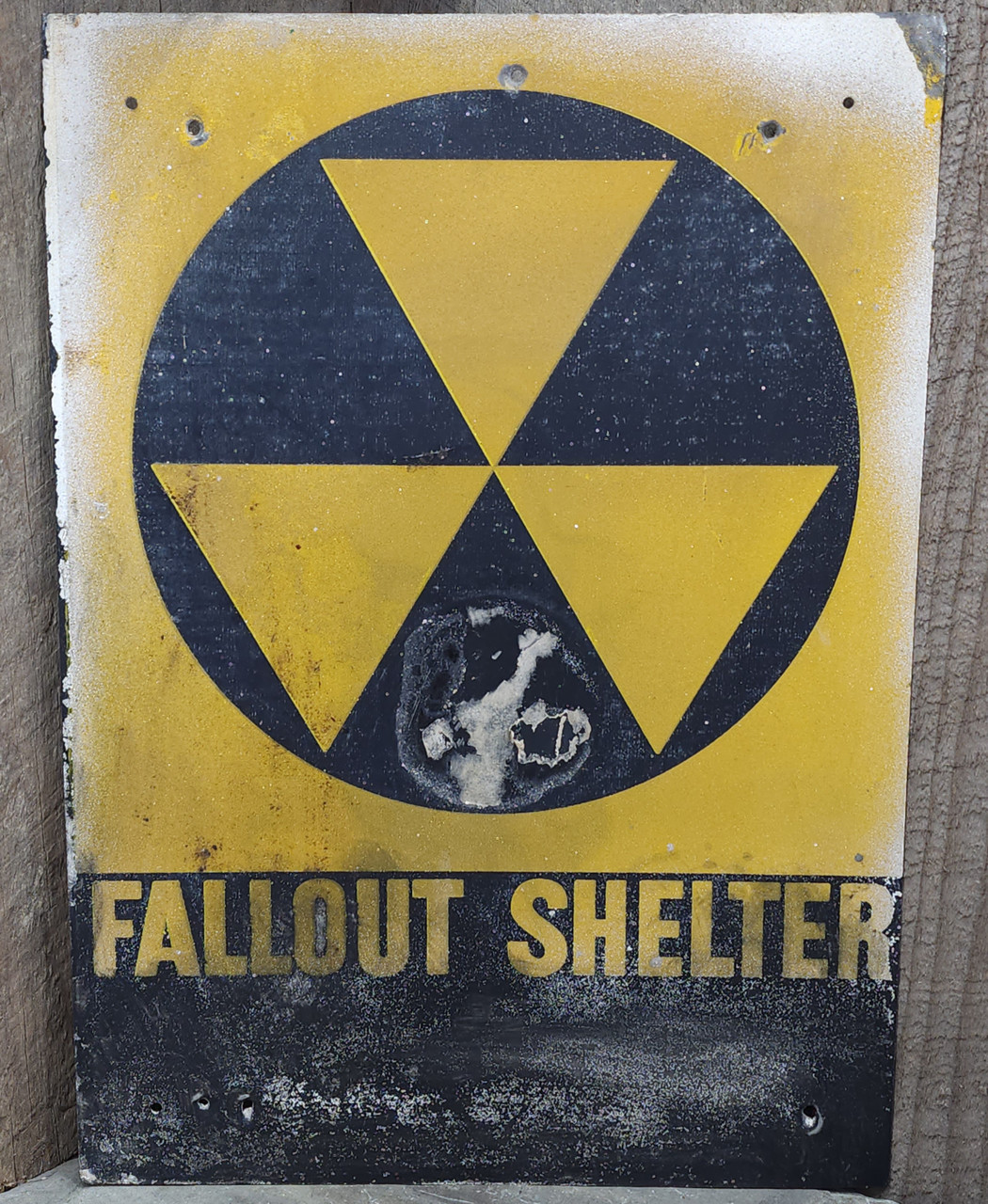 Authentic Vintage Cold War Era Nuclear Fallout Shelter Metal Warning ...