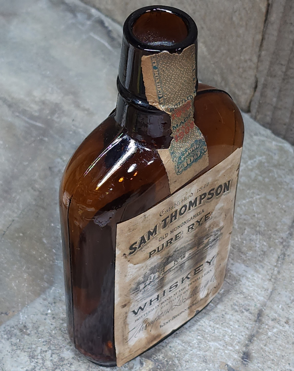Antique 1910 Pre-Prohibition Sam Thompson Old Monongahela Rye Whiskey ...