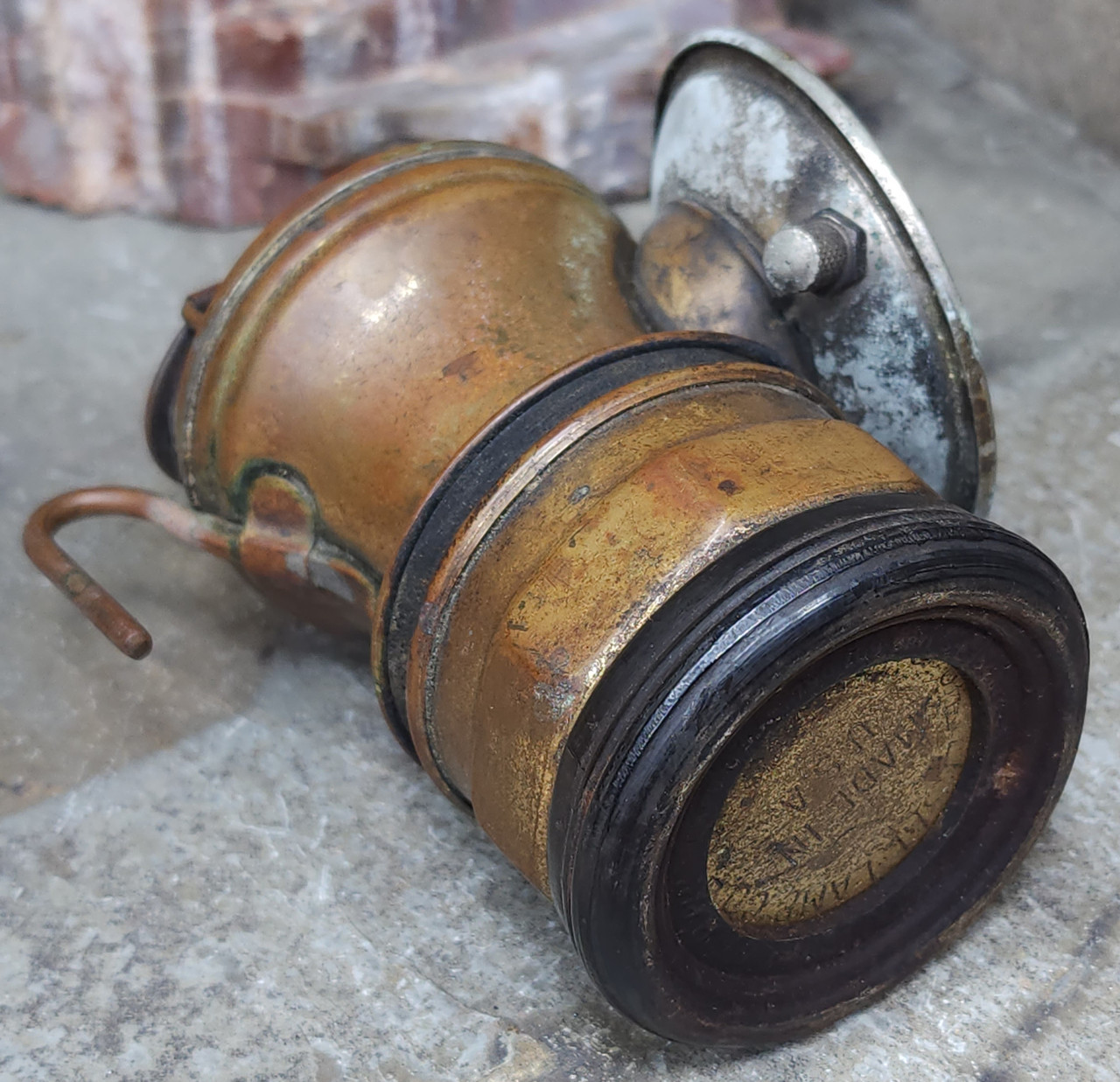 Antique Brass Coal Miners Autolite Carbide Mining Helmet Light ...