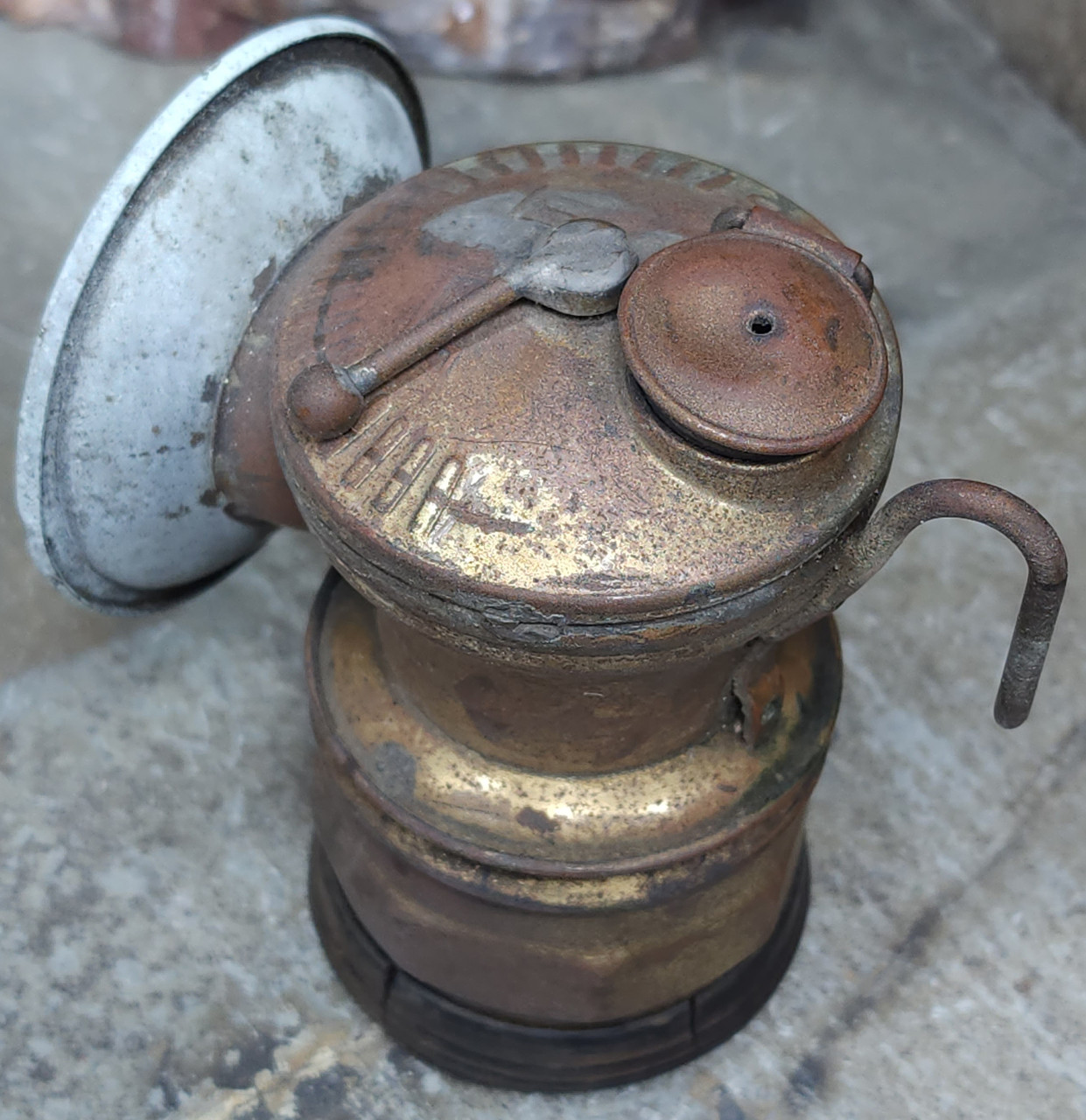 Antique Brass Coal Miners Autolite Carbide Mining Helmet Light ...
