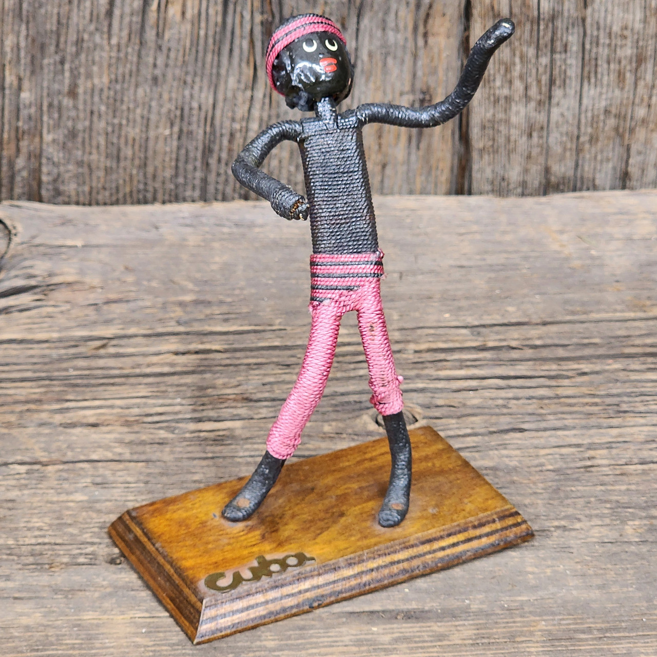 Vintage Bendable Black Man Dancer Figure Cuba Souvenir Cuban Wood Base ...