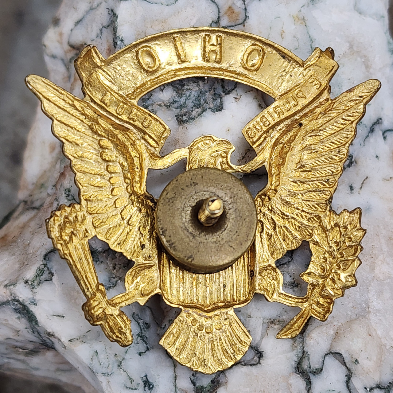 Vintage WW2 Era Ohio National Guard Officer Hat Badge Military Uniform ...