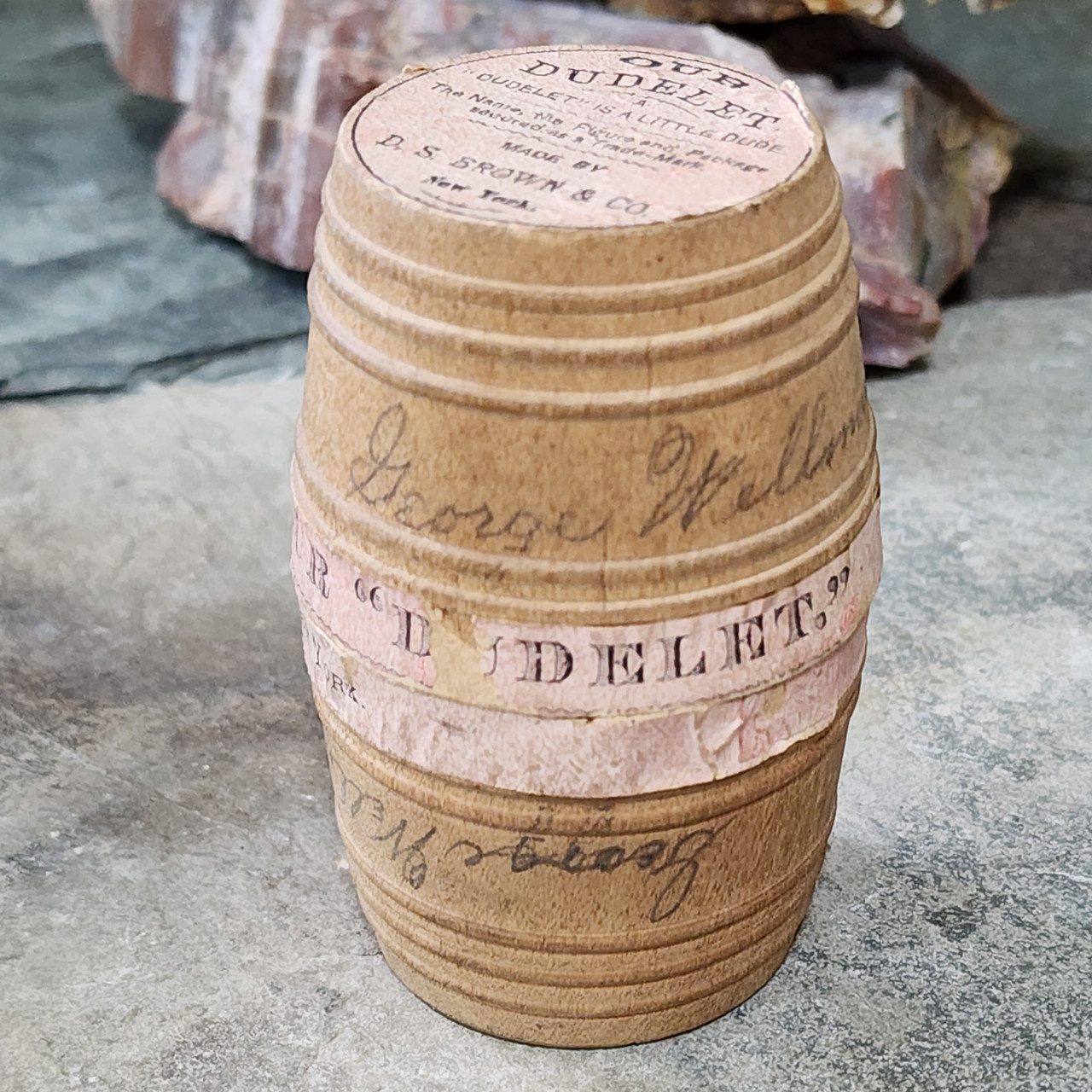 Antique D.S. Brown & Co. Our Dudelet Wooden Shaving Soap Advertising ...