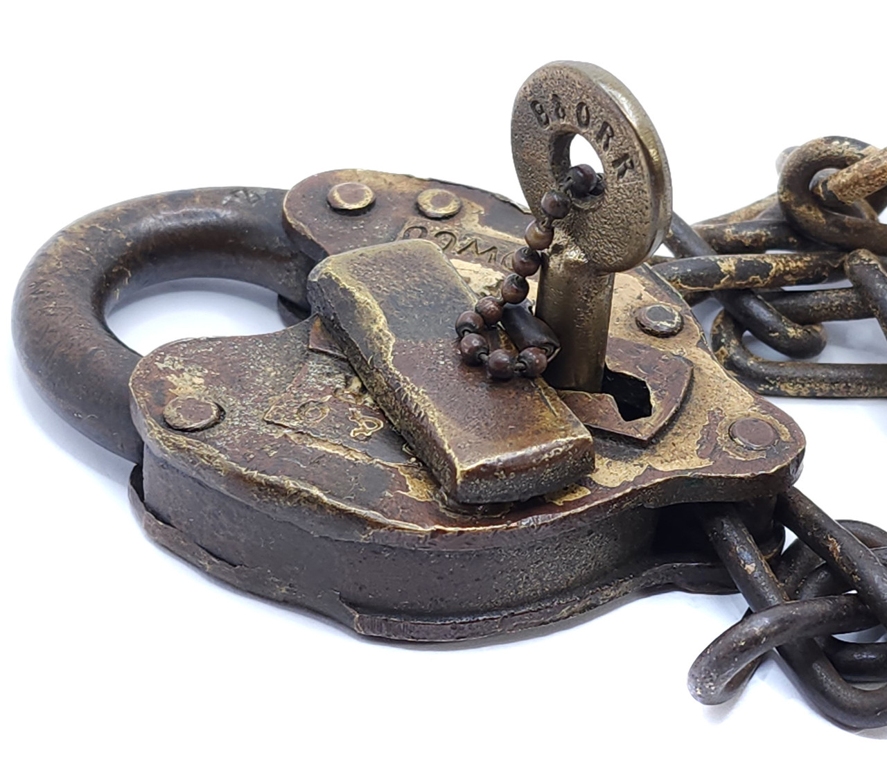 Antique Brass B&O Railroad Lock with Marked Key F.S. Hardware Padlock ...
