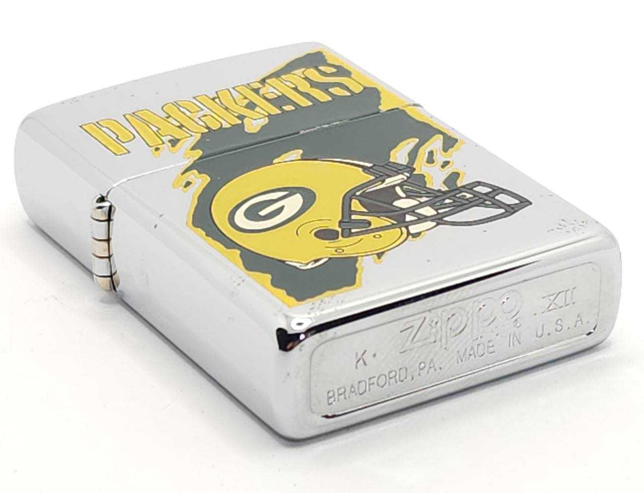 1996 Vintage Unfired Zippo Cigarette Lighter Green Bay Packers NFL Logo ...
