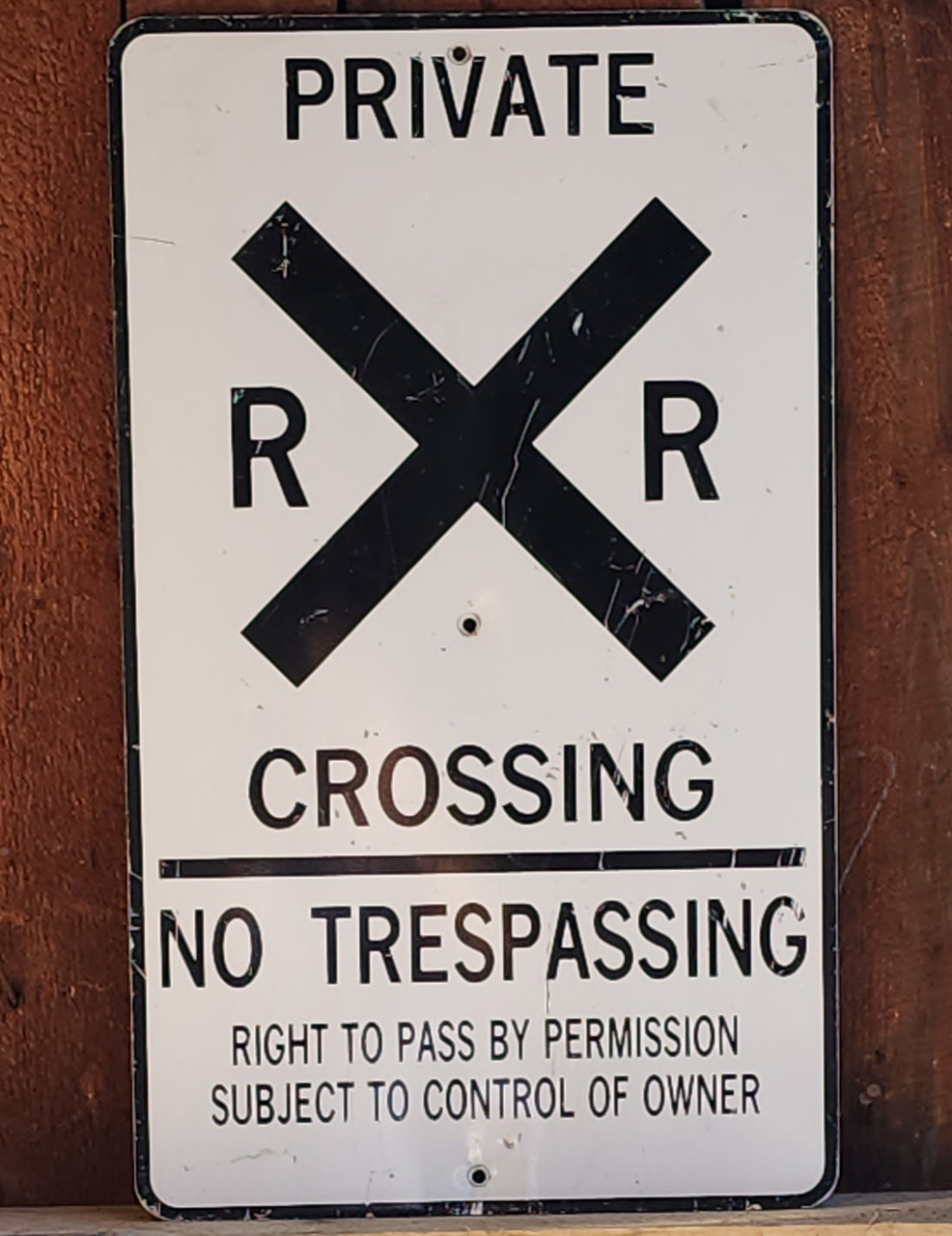 Vintage Retired Private Railroad Crossing No Trespassing Sign Traffic ...