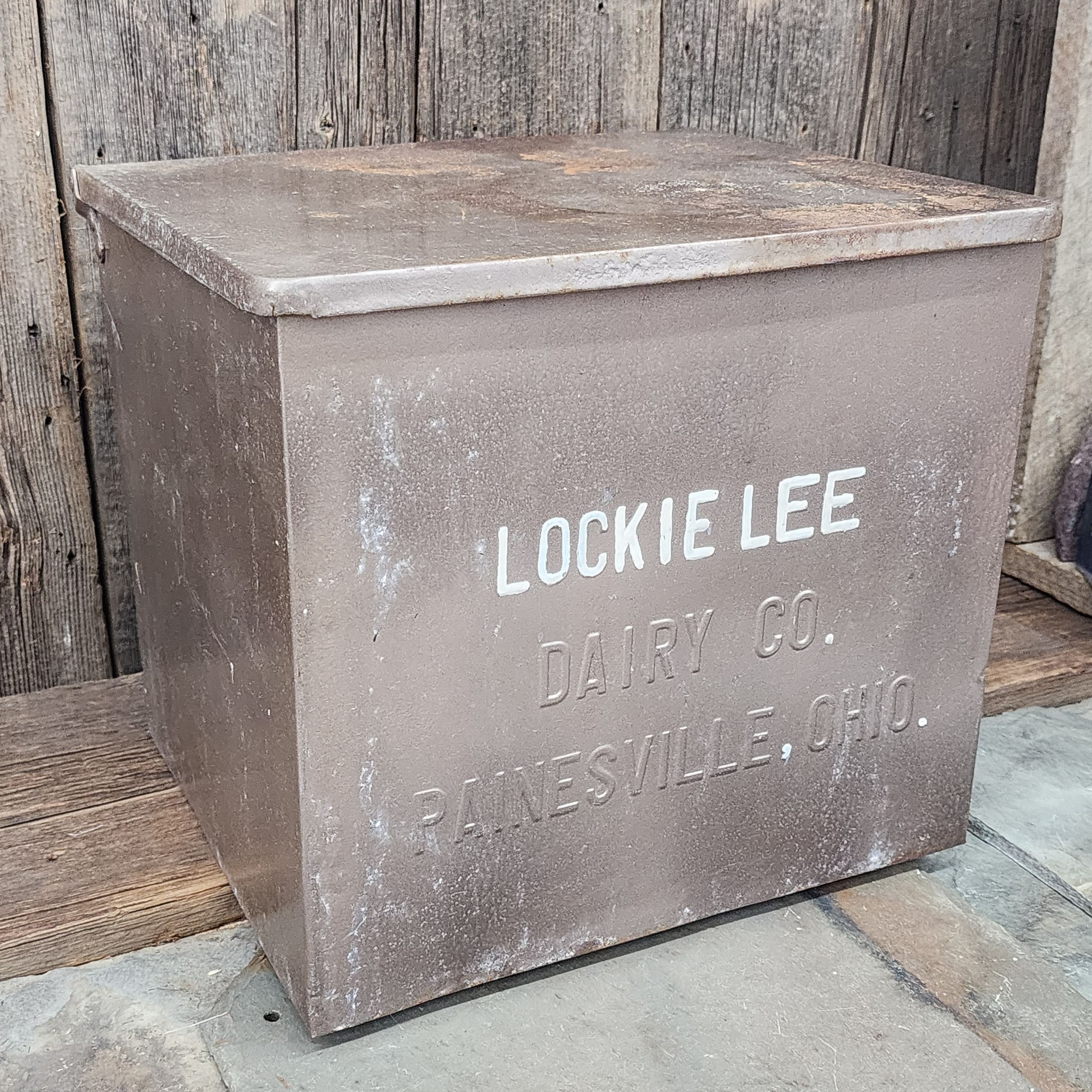 Vintage Galvanized Sanida Milk Milkman Porch Cooler Delivery Box Erie ...