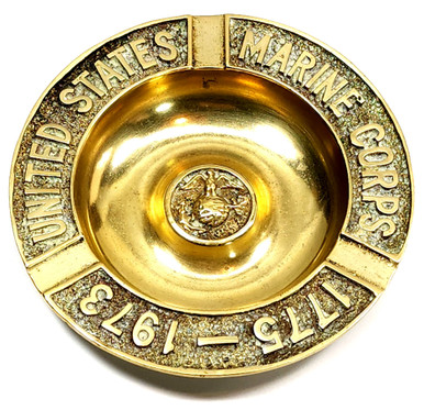 Vintage United States Marine Corps 1775-1973 Brass Ashtray Marines ...