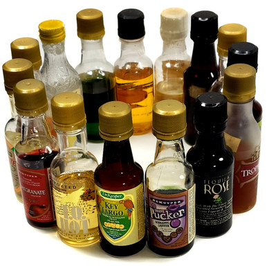 Lot of 15 Assorted Plastic Mini Bottles Liquor Nips Flavored Mixers ...