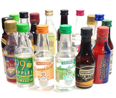 Lot of 16 Still Sealed Liquor Mini Bottles Plastic Miniature Nips Black ...