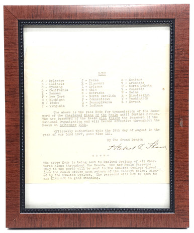 Antique 1927 Original Period Ku Klux Klan Official KKK Kode Code ...