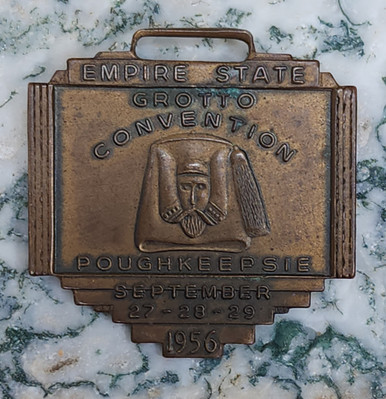 1956 Empire State Grotto Convention Masonic Themed Pocket Watch Fob NY ...