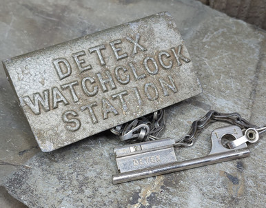 Vintage Detex Watchclock Station Time Clock Key & Box Aluminum Factory ...