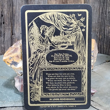 1908 Antique Funeral Remembrance Cabinet Card Angels Mourning Claudius ...