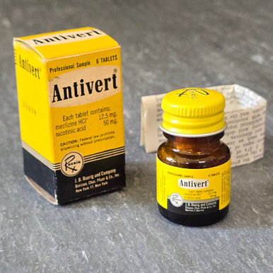NOS Antivert Professional Sample Full Medicine Pill Bottle in Original ...