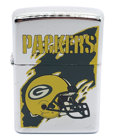1996 Vintage Unfired Zippo Cigarette Lighter Green Bay Packers NFL Logo ...