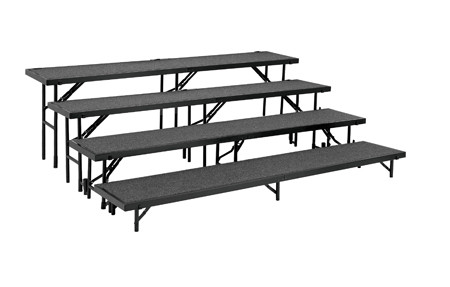 Multi-Level Tapered Portable Stage Riser With Carpeted Surface By ...