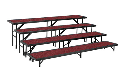 Multi-Level Tapered Portable Stage Riser With Carpeted Surface By ...